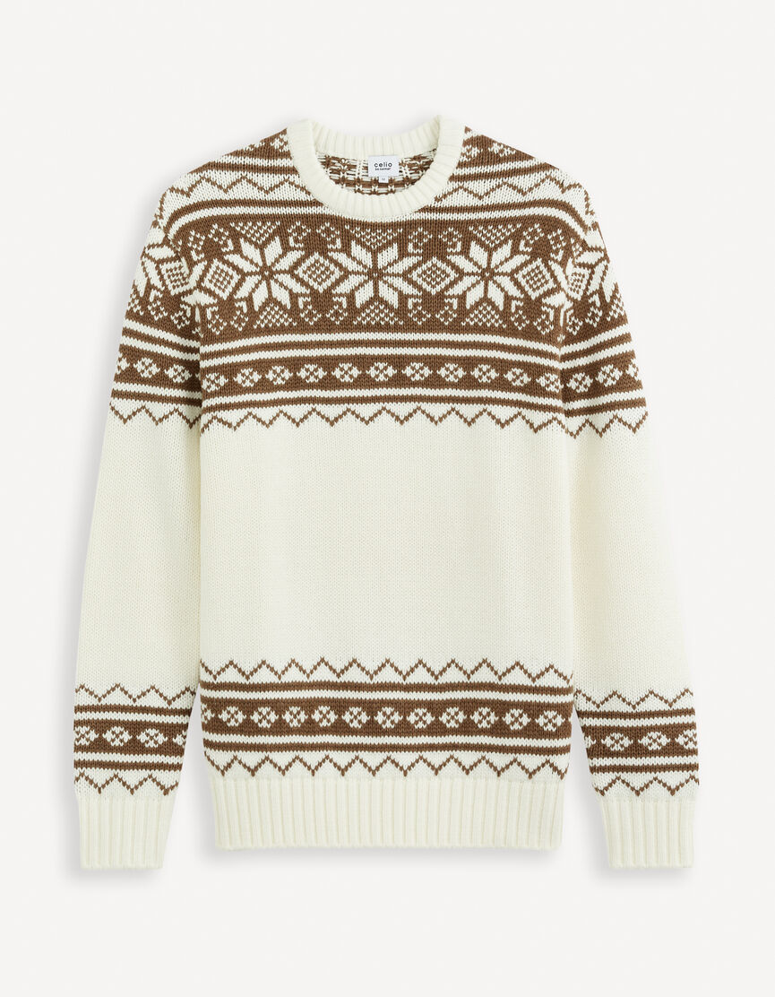Jersey Jacquard Cuello Redondo Crudo Celio Be Normal