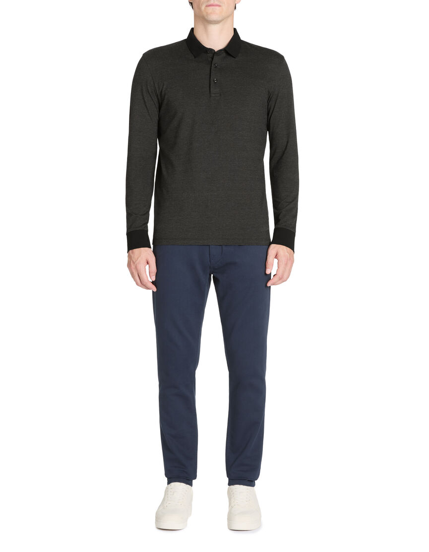 Polo regular de micro piqu de algod n - negro | celio be normal