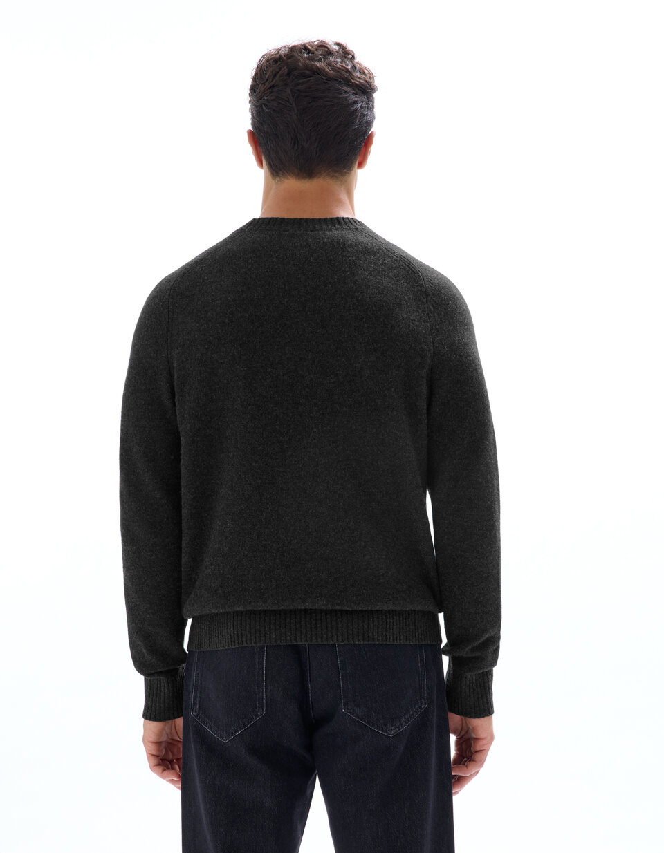 Pull col rond 100% lambswool - anthracite | celio be normal