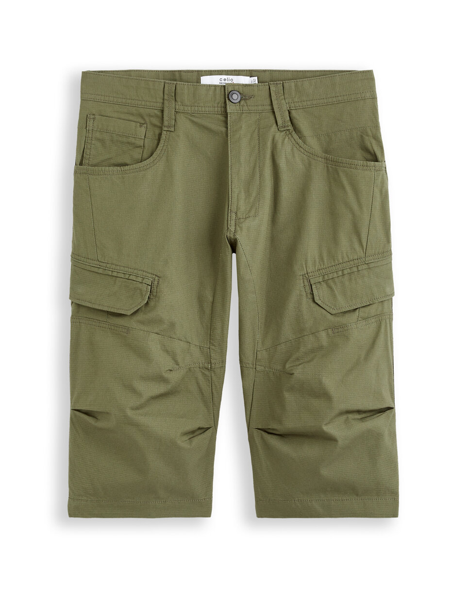 Bermuda cargo 100% coton - kaki | celio