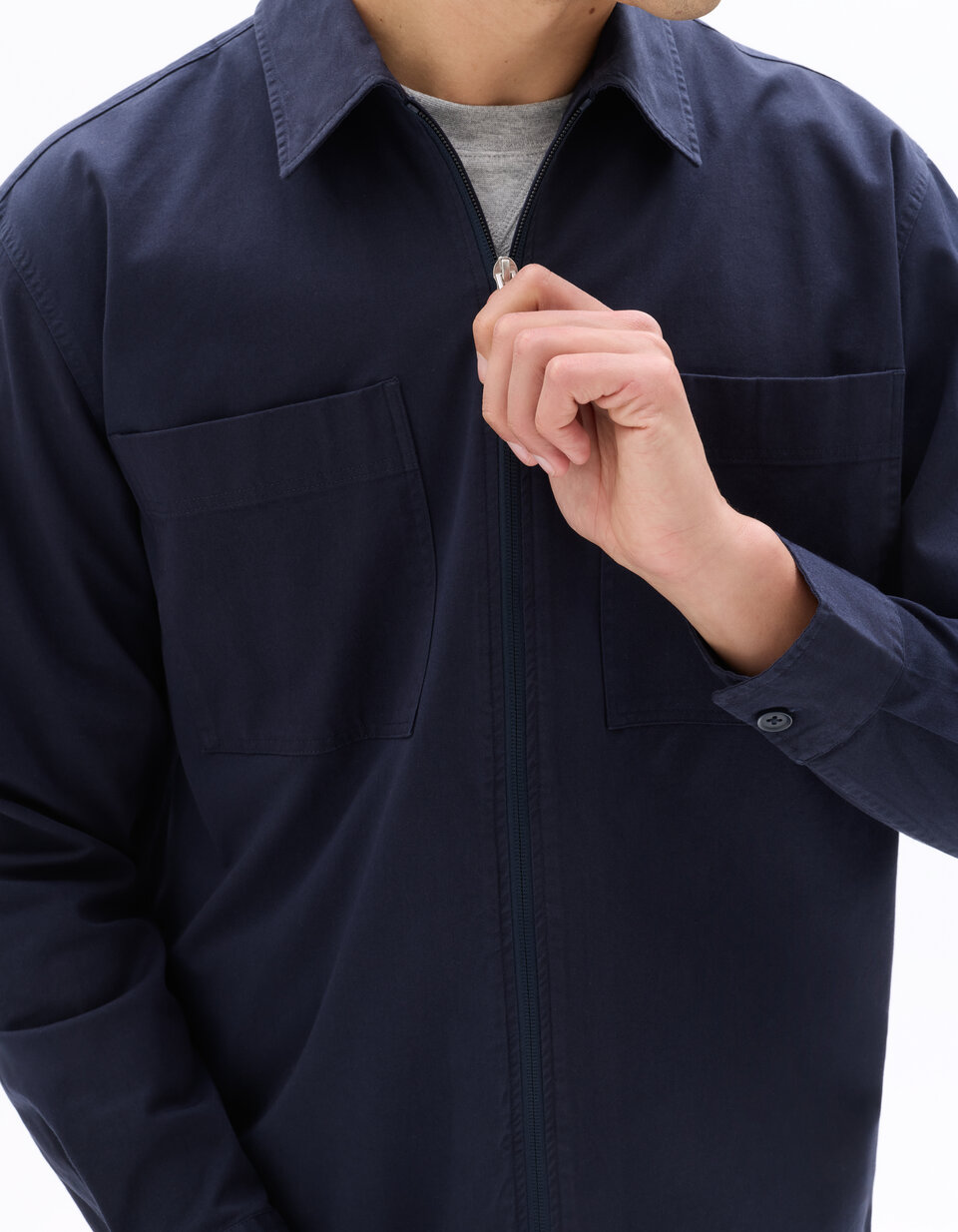 Surchemise overshirt zippée unie - marine | celio be normal