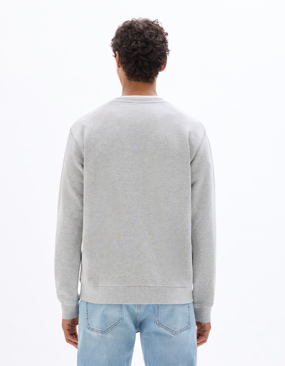 Sweat regular col rond en coton mélangé - gris | celio