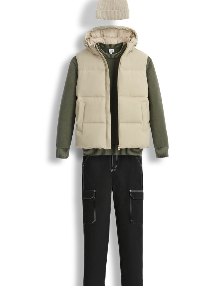 Chaleco acolchado con capucha - beige | celio be normal