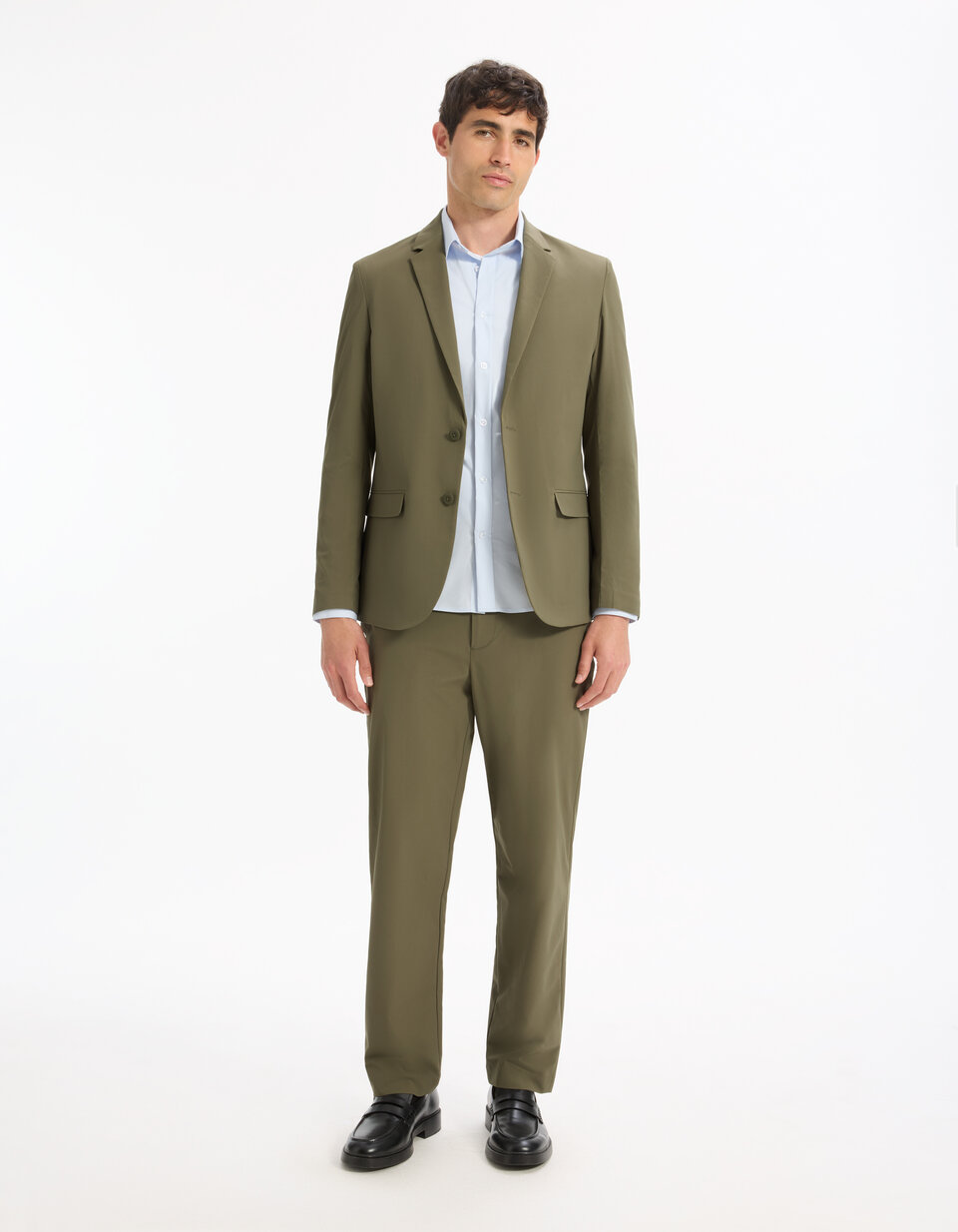 Kreukbestendige rechte broek - kaki | celio be normal