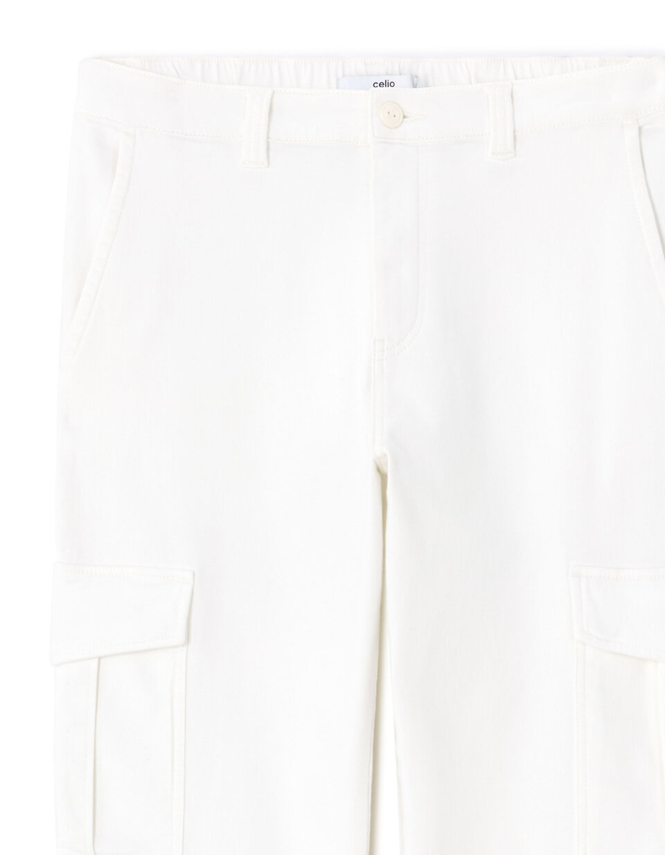 Pantalon cargo straight - blanc | celio men