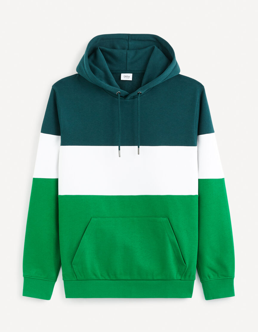 Sudadera Con Capucha De Bloques De Color Verde Celio Be Normal