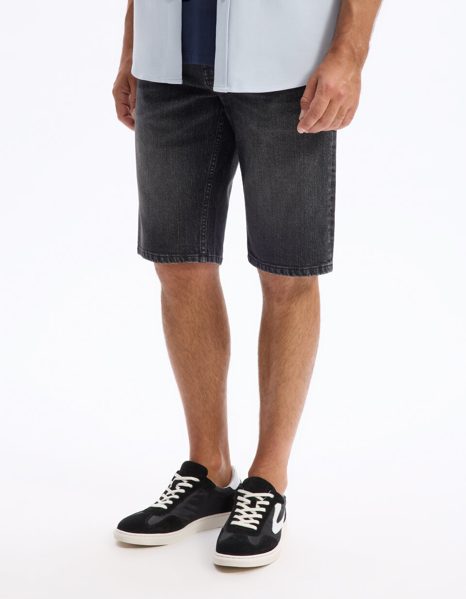 Bermuda en jean coton stretch - noir | celio be normal