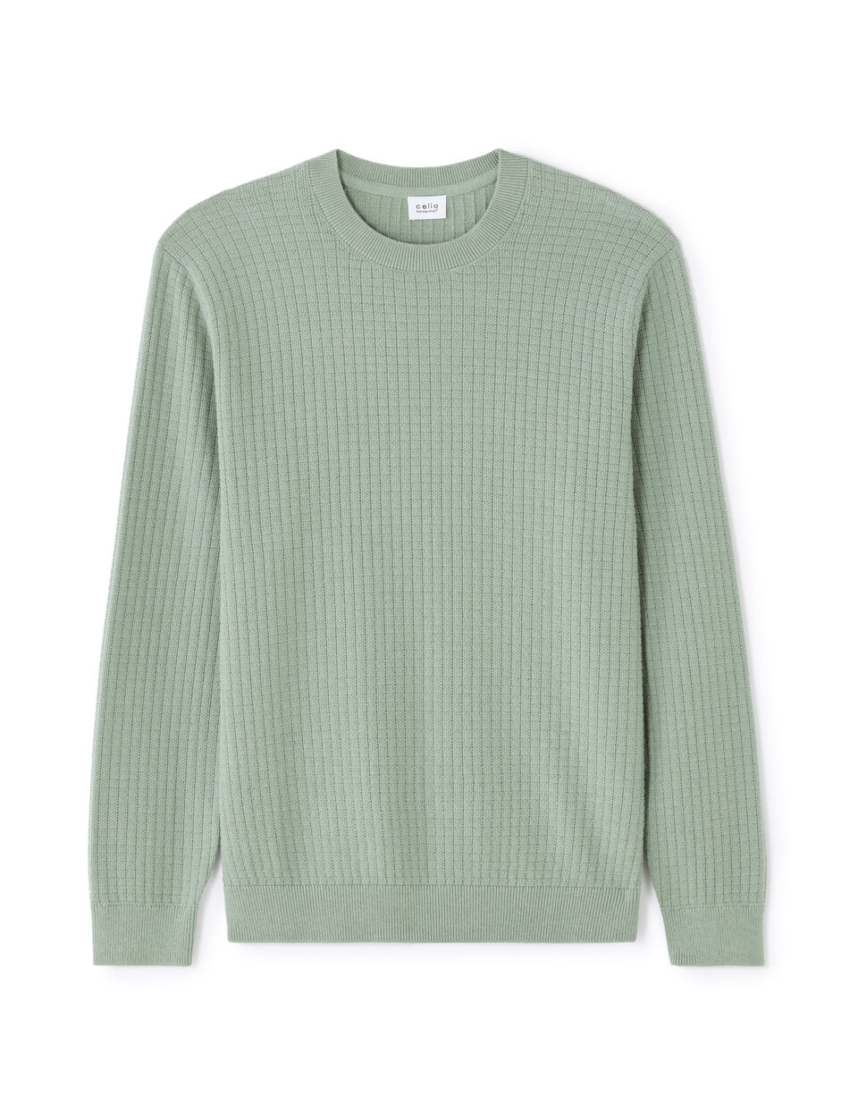 Pull point fantaisie col rond - bleu clair | celio be normal