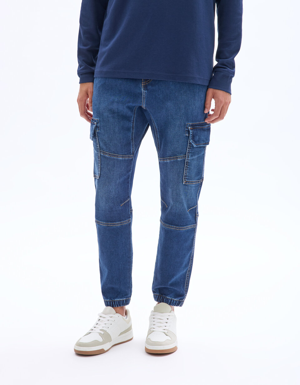 Jean cargo slim coton stretch - bleu | celio be normal