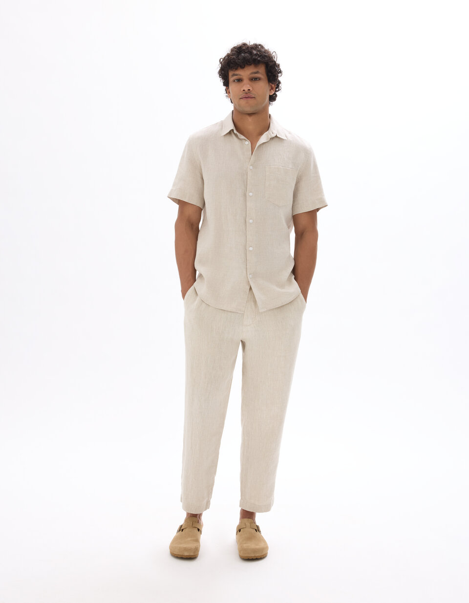 Calças retas 100% linho - cru | celio be normal