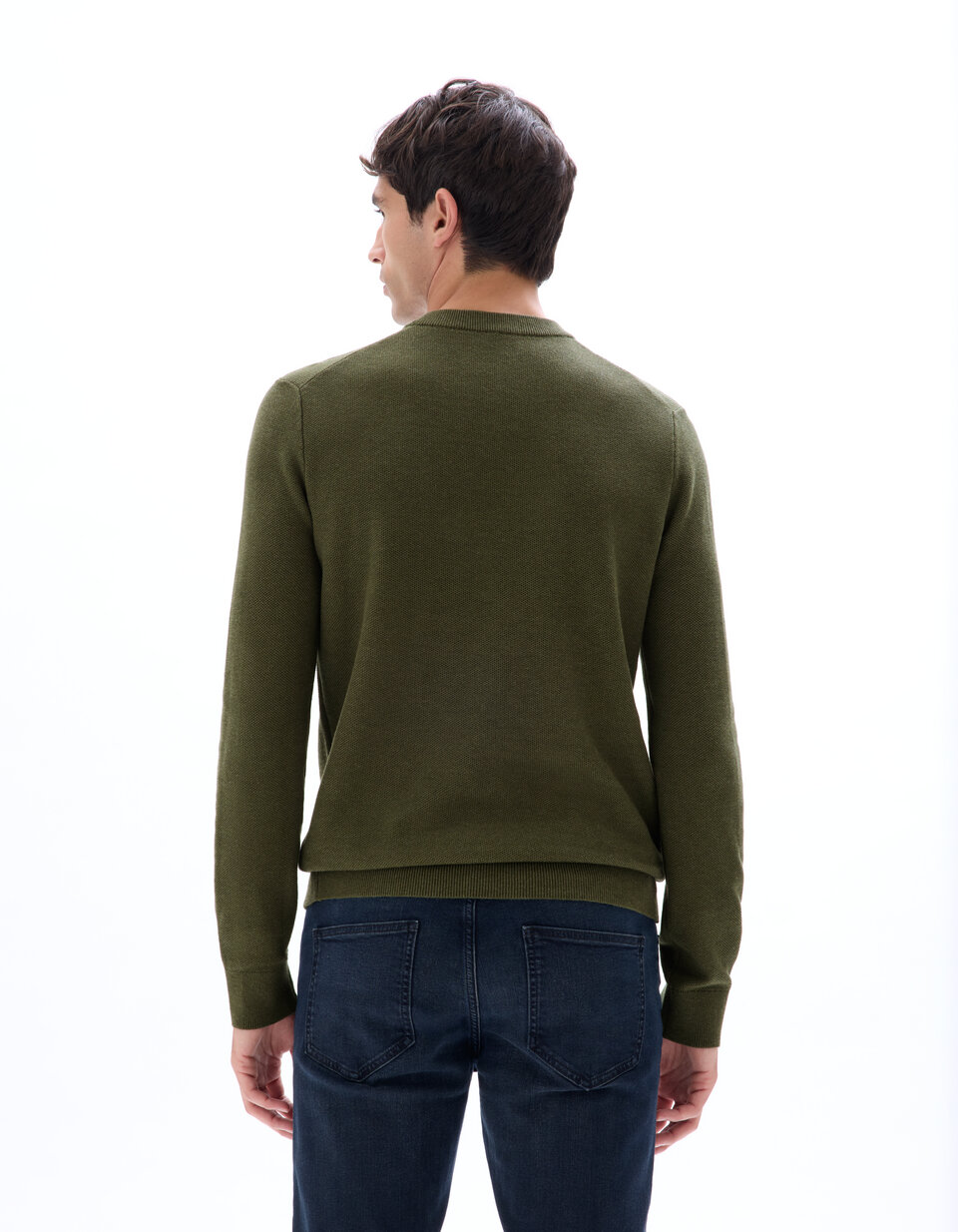 100% biokatoenen piqué ronde hals - kaki | celio be normal