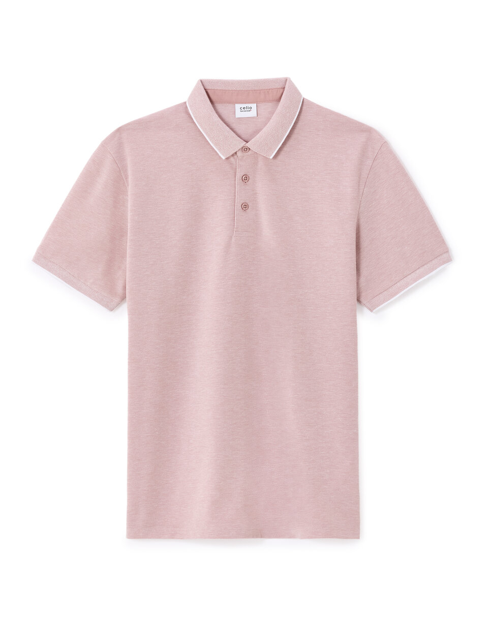 Polo regular coton mélangé - rose | celio be normal