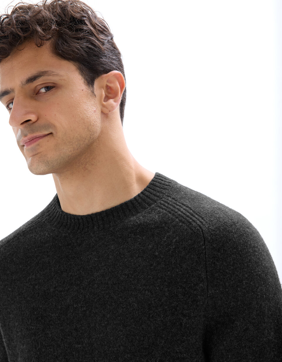 Pull col rond 100% lambswool - anthracite | celio be normal
