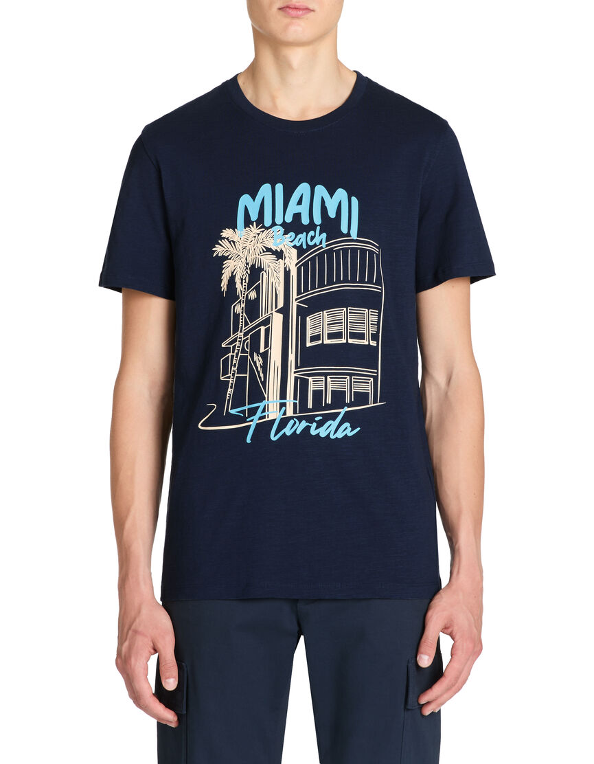 Camiseta De Cuello Redondo 100 Algodón Azul Marino Celio Be Normal