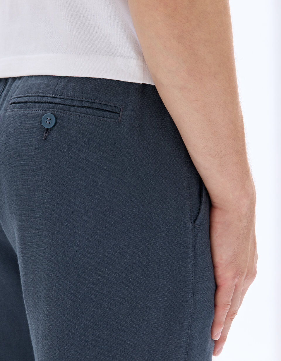 24H rechte katoenen TENCEL™ Lyocell broek - marineblauw | celio be normal