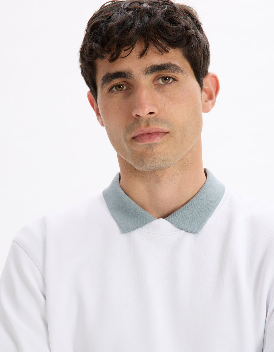 Sweat regular col rond 100% coton - blanc | celio be normal