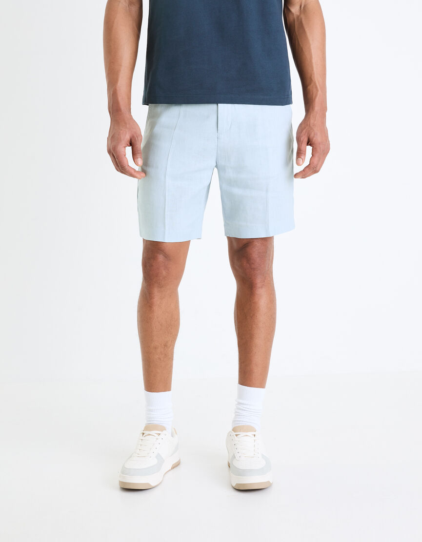 Bermudas De Lino Azul Claro Celio Be Normal