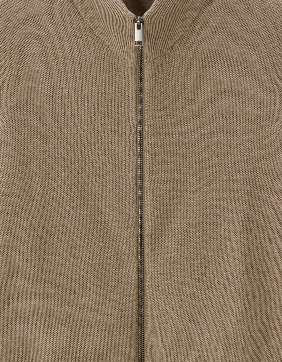 Cardigan zippé col camioneur 100% coton - beige | celio
