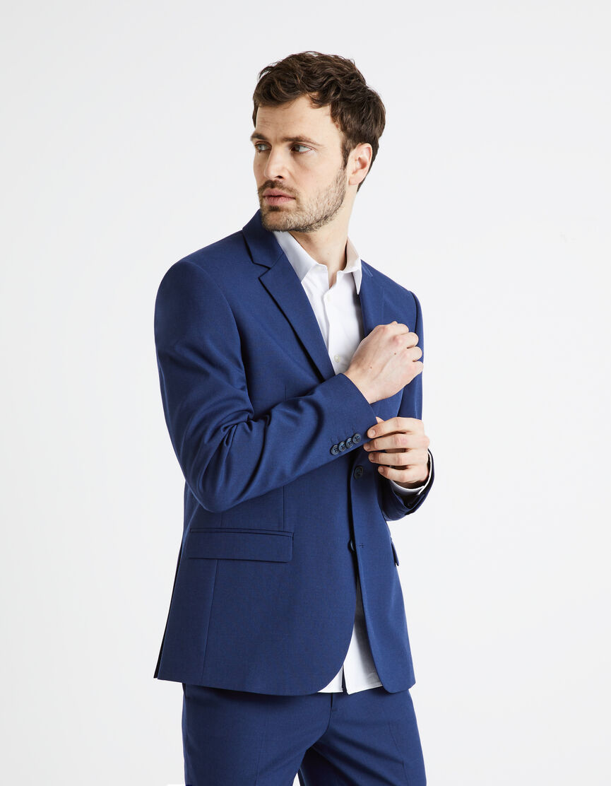 Veste De Costume Slim Stretch Bleu Celio Be Normal
