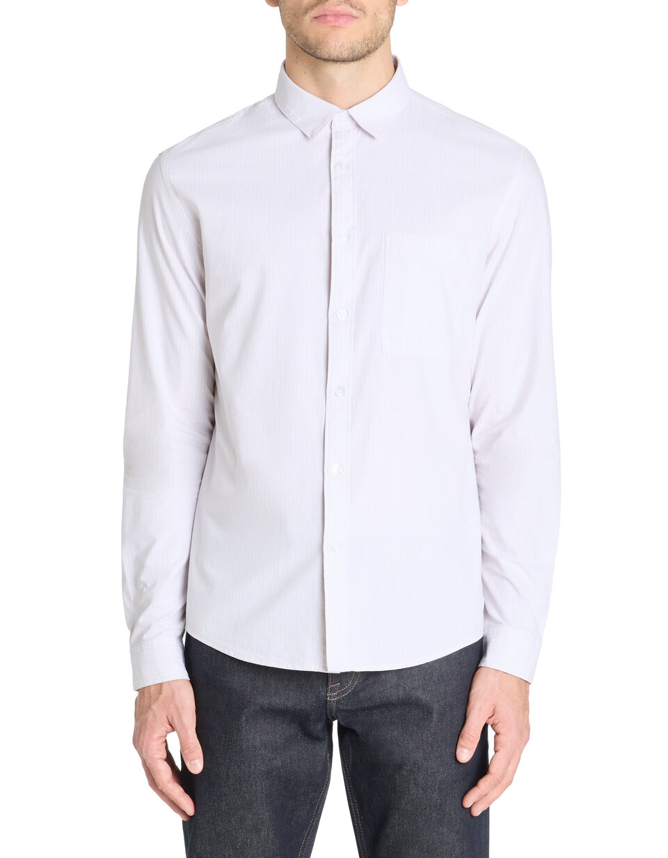 Camisa De Rayas Regular 100 Algodón Beige Celio Be Normal