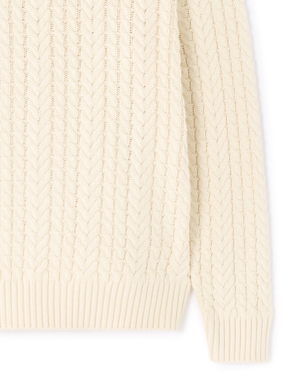 Pull torsadé col montant doublé sherpa - écru | celio