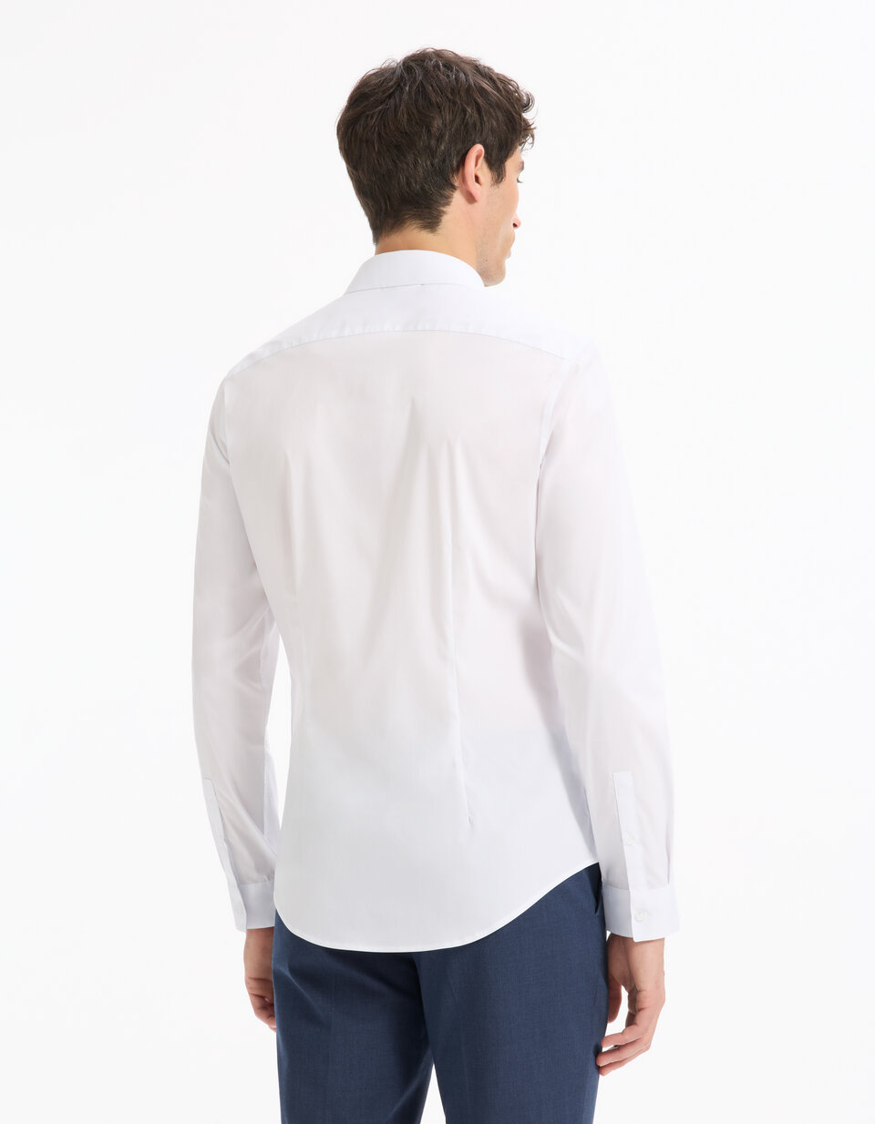 Camisa Slim Fit De Algodón Stretch Blanco Celio Be Normal