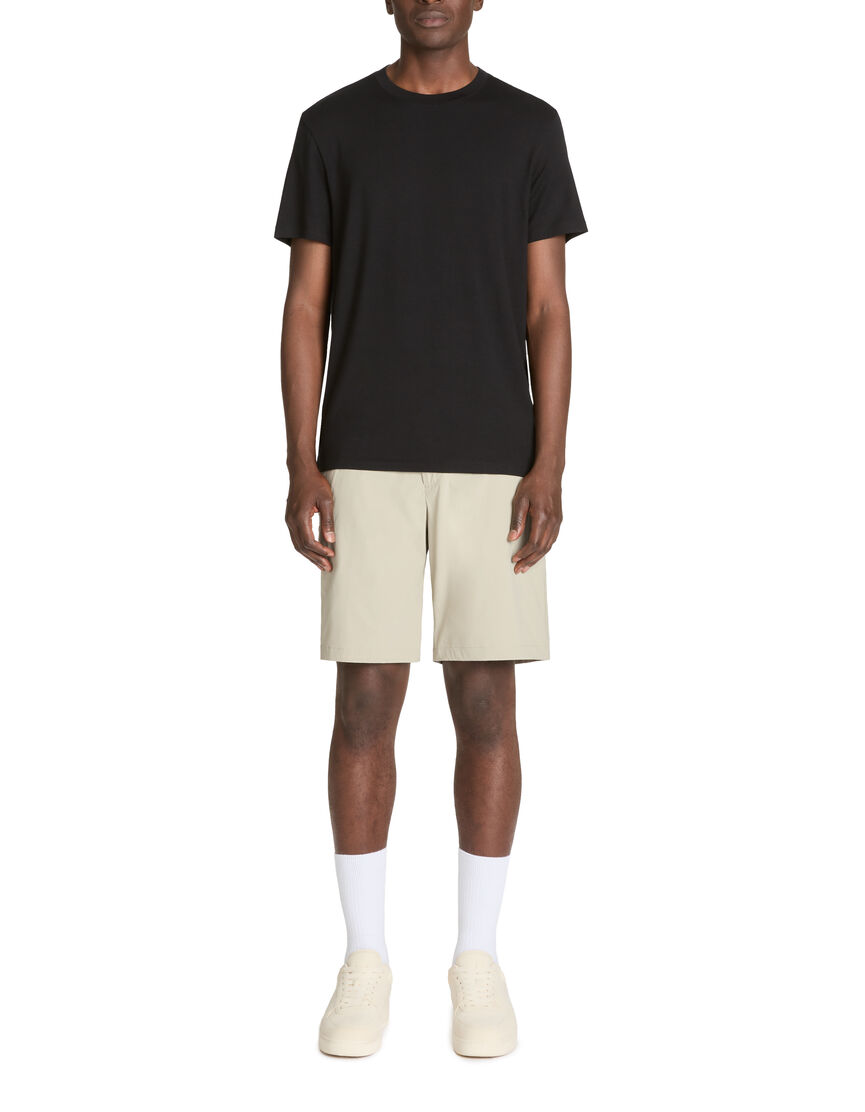 Camiseta De Cuello Redondo En Tencel Elástico Negro Celio Be Normal
