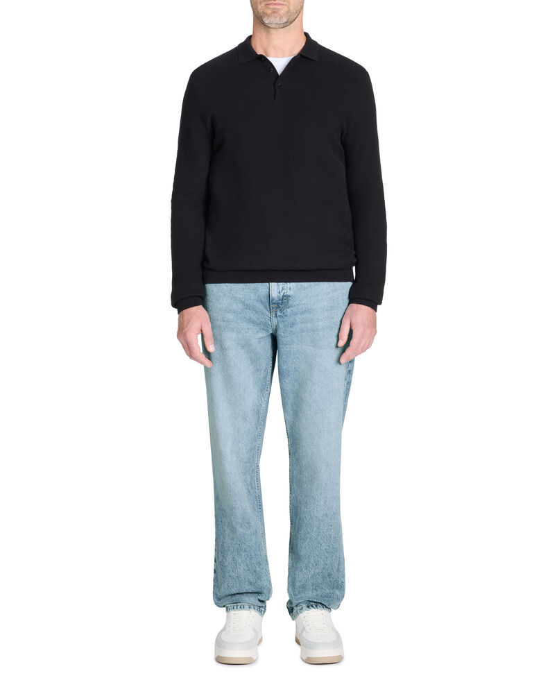 Pull col polo 100% coton - noir | celio be normal
