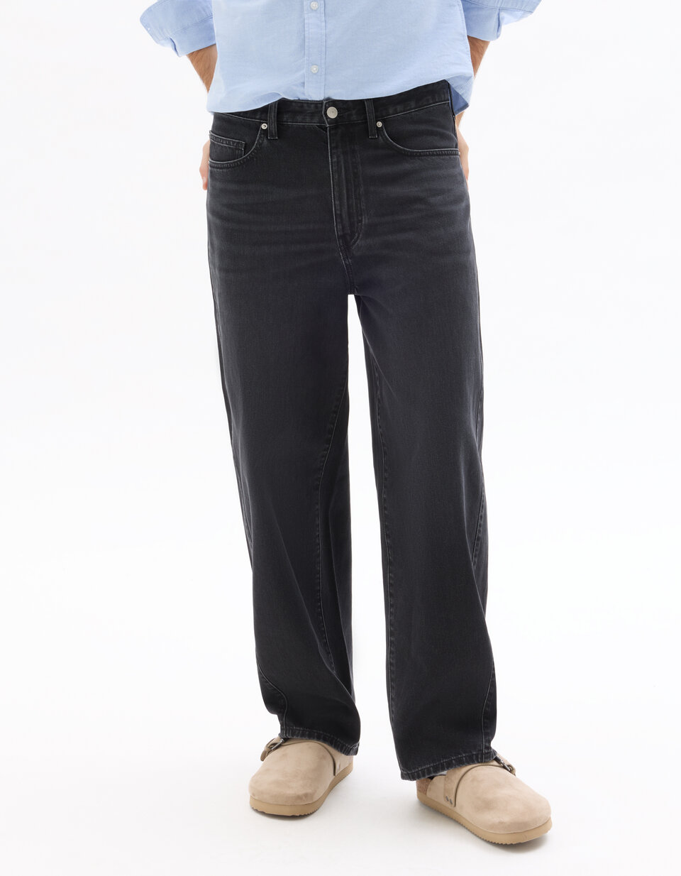 Barrel Jeans 100% Cotton - Black | celio be normal