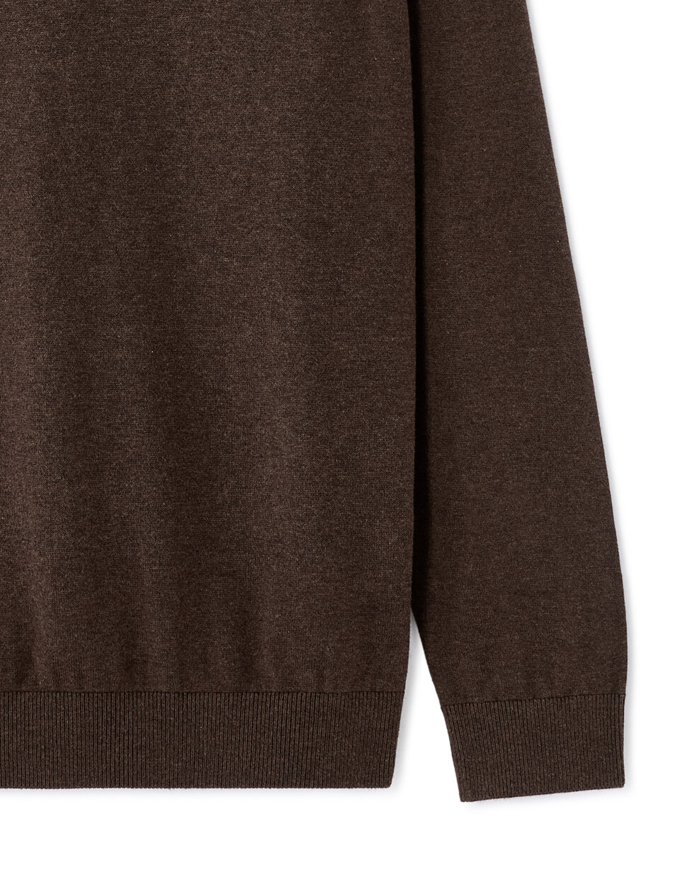 Pull col rond 100% coton - marron foncé | celio be normal