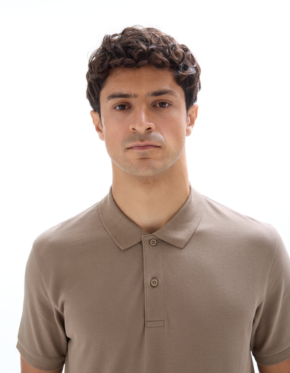 Regular pique polo shirt 100% cotton - taupe | celio be normal