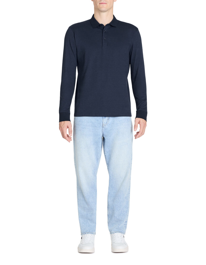 Polo de micro piqu de algod n - azul marino | celio be normal